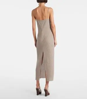Magda Butrym Floral-appliqué Crêpe Midi Dress - Beige