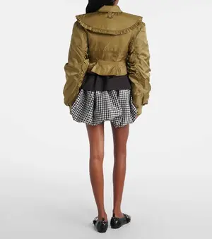 GANNI Cropped Ruched Bomber Jacket