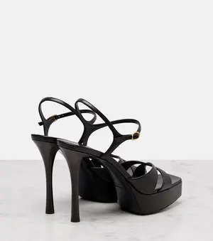 Saint Laurent Debbie 110 Leather Platform Sandals