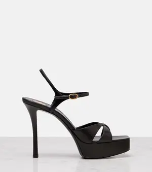 Saint Laurent Debbie 110 Leather Platform Sandals