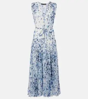 Proenza Schouler Printed Chiffon Maxi Dress - Blue