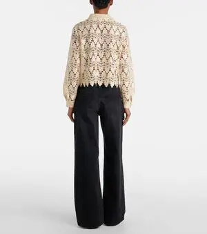 FRAME Lace Button-down Shirt