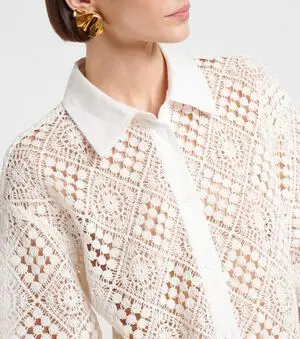 SIR. Crochet Cotton-blend Shirt - White