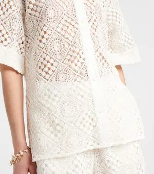 SIR. Crochet Cotton-blend Shirt - White