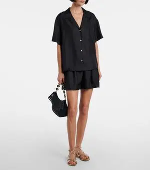 Asceno Silk Twill Shirt - Black