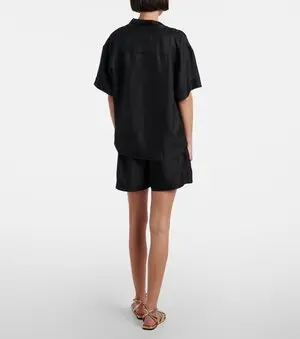 Asceno Silk Twill Shirt - Black
