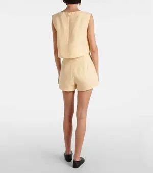 Posse Martina Linen Crop Top - Beige