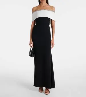 Roland Mouret Embellished Off-shoulder Gown
