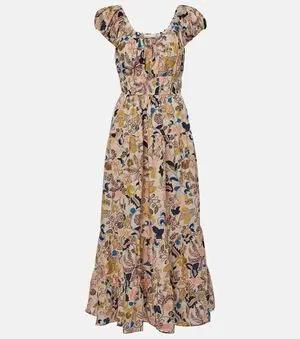 Ulla Johnson Paloma Printed Cotton Poplin Midi Dress - Multicoloured