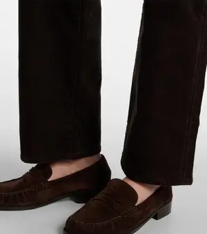 7 For All Mankind Calie Straight Cotton-blend Corduroy Pants - Brown