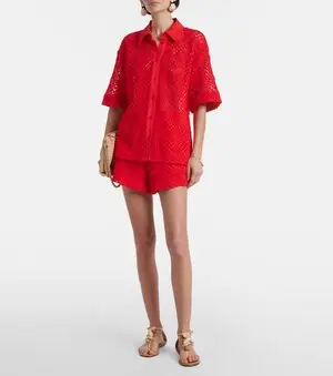 SIR. Rayure Cotton-blend Crochet Shirt