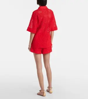 SIR. Rayure Cotton-blend Crochet Shirt
