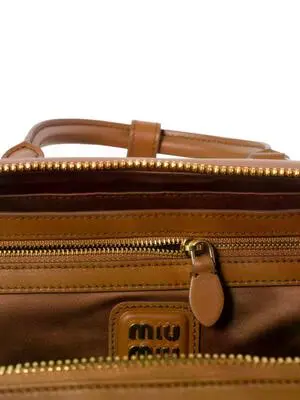 Miu Miu Arcadie Leather Tote Bag - Brown