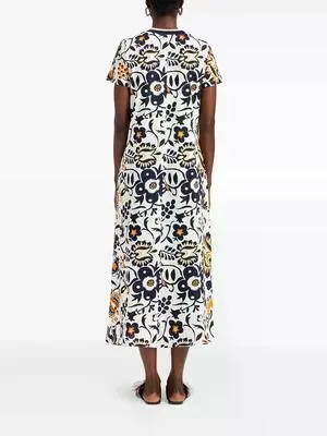 La DoubleJ Swing Floral-print Dress - White