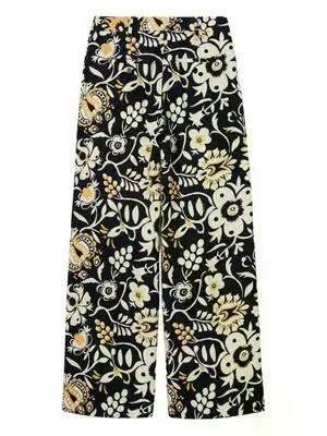 La DoubleJ Floral-print Pleated Trousers