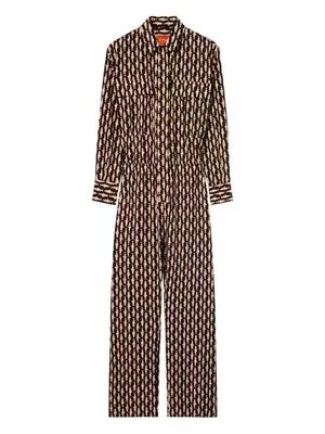 La DoubleJ Pilot Jumpsuit Fish Print - Blue