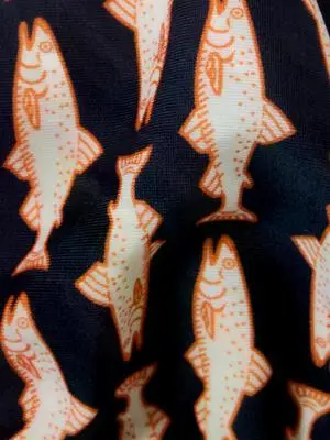 La DoubleJ Fish-print Triangle Bikini Top