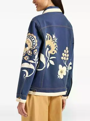 La DoubleJ Floral-print Denim Jacket