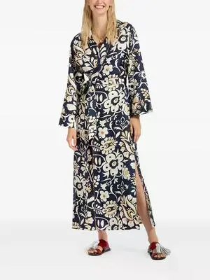 La DoubleJ Floral-print Wrap Dress - Blue