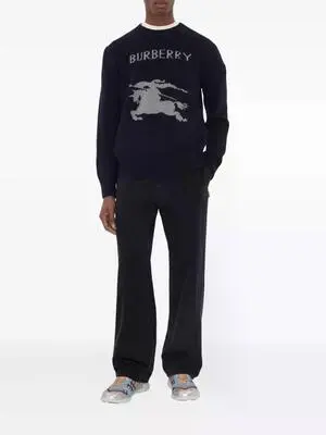 Burberry Equestrian Knight-motif Sweater - Blue