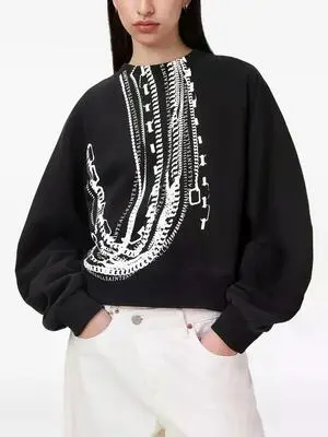 ALLSAINTS Chain-print Relaxed Fit Sweatshirt