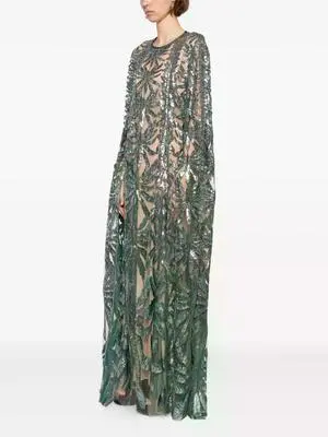 Elie Saab Embroidered Tulle Kaftan