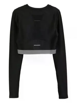 On Long-sleeve Crop Top - Black