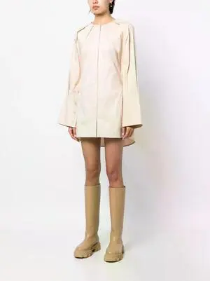 Goen.j Long-sleeve Mini Shirt Dress - Neutrals