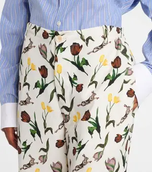 Marni Printed Silk Palazzo Pants