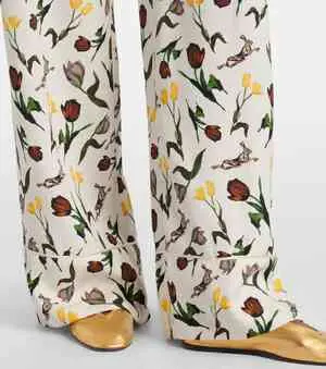 Marni Printed Silk Palazzo Pants