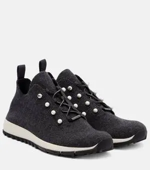 JIMMY CHOO Veles Embellished Cashmere Sneakers