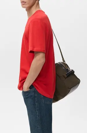 Mango Regular Fit Weight Cotton T-shirt - Red