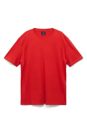 Mango Regular Fit Weight Cotton T-shirt - Red
