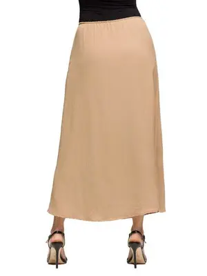 24SEVEN COMFORT APPAREL Maternity A-line Maxi Skirt - Nude