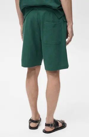 Mango Textured Cotton Bermuda Shorts