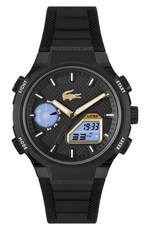 Lacoste Silicone Strap Watch - Black