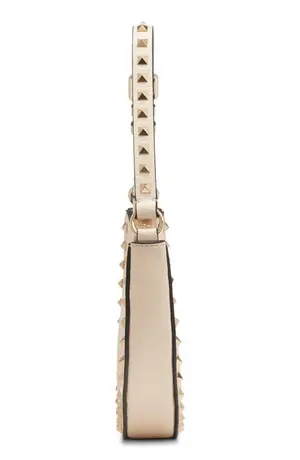Valentino Garavani Mini Rockstud Leather Hobo Bag - Light Ivory