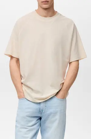 Mango Oversize Cotton & Linen Crewneck T-shirt