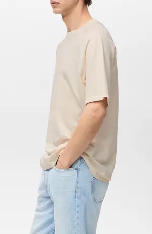 Mango Oversize Cotton & Linen Crewneck T-shirt