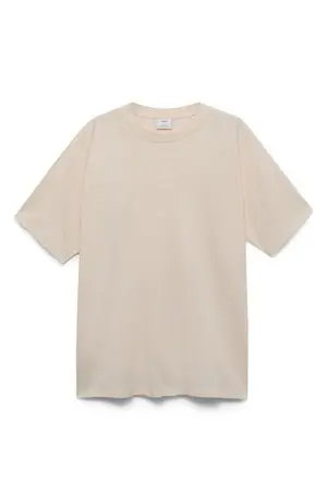 Mango Oversize Cotton & Linen Crewneck T-shirt