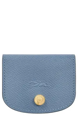 Longchamp Epure Leather Card Case - Slate