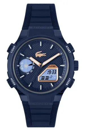 Lacoste Silicone Strap Watch - Navy