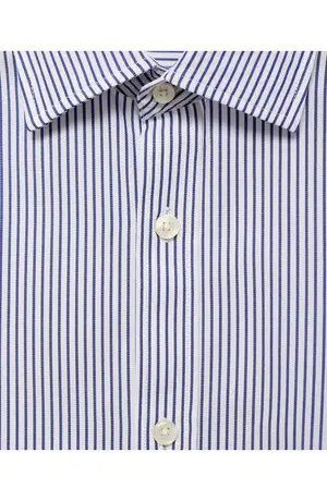 Mango Stripe Slim Fit Button-up Shirt - Blue