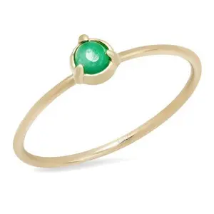ELLIOT YOUNG ELLIOT YOUNG Claw 14K Gold Stackable Ring Green