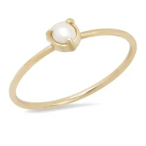 ELLIOT YOUNG Claw 14k Gold Stackable Ring - White