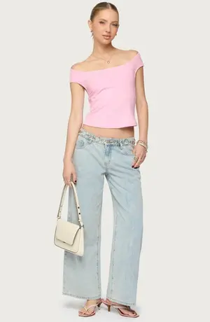 EDIKTED Cutout Off-the-shoulder Top