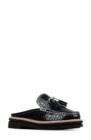 DONALD PLINER Tassel Embellished Mule Loafer - Navy