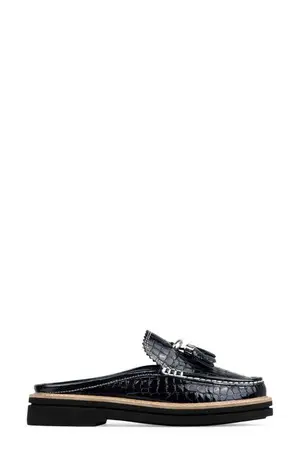 DONALD PLINER Tassel Embellished Mule Loafer - Navy
