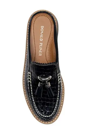 DONALD PLINER Tassel Embellished Mule Loafer - Navy