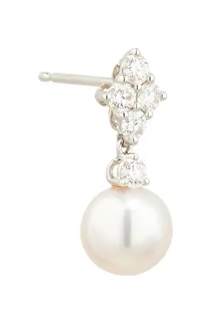 Mikimoto Akoya Pearl & Diamond Stud Earrings